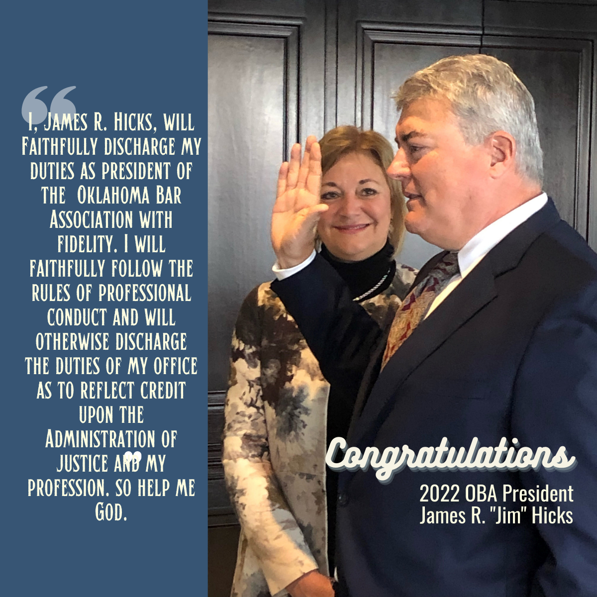 Tulsa Attorney Takes Oath as OBA President - Oklahoma Bar Association