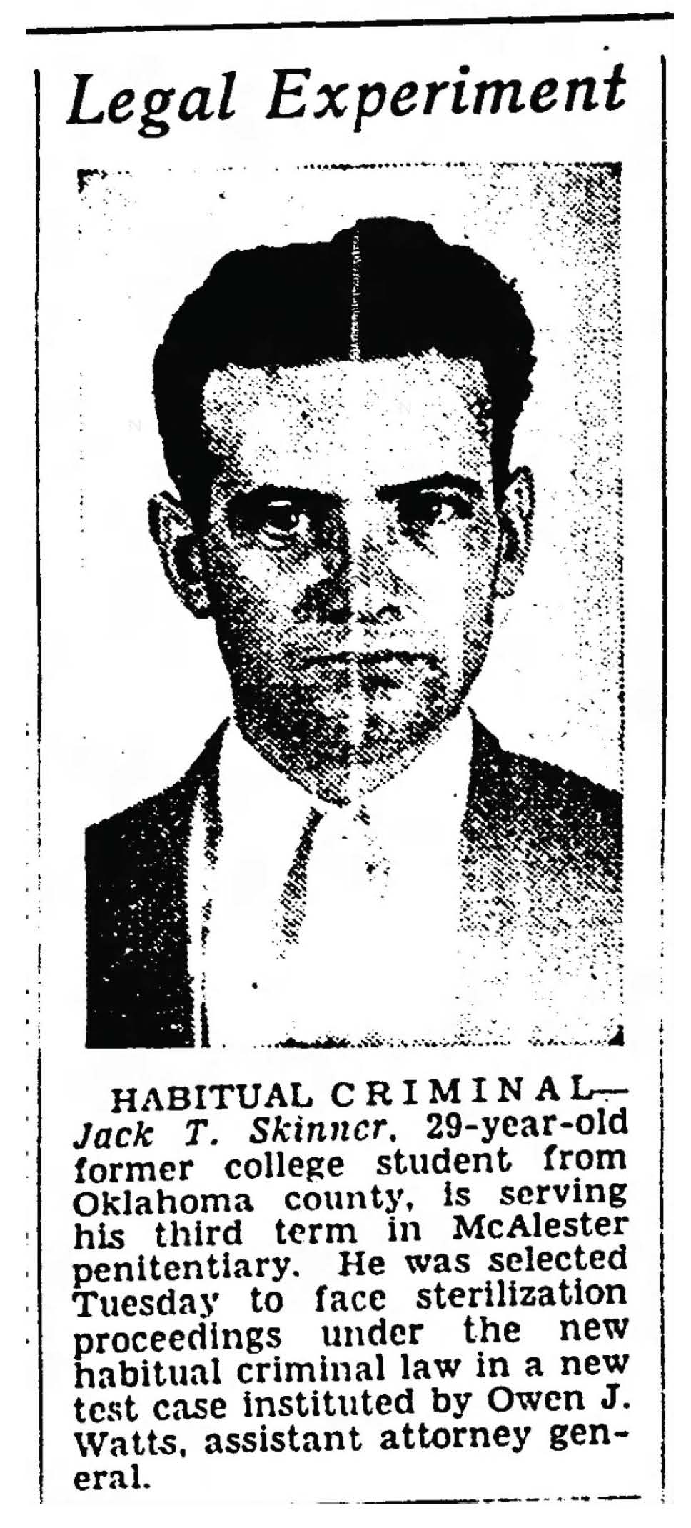 Skinner v. Oklahoma: How Two McAlester Lawyers Derailed Criminal ...