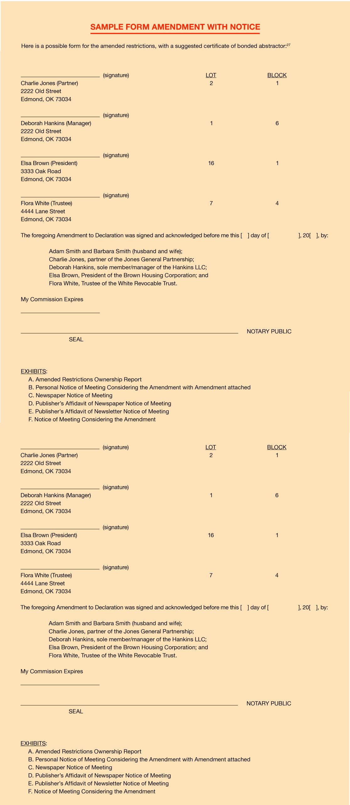 Residential Restrictive Covenants: The Amendment Process Under 11 O.S ...